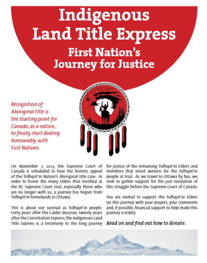 Indigenous Land Title Express: First Nation's Journey for Justice ...